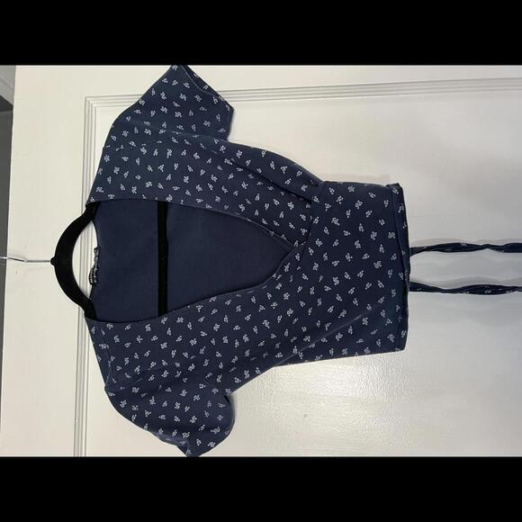 Brandy Melville | Tops | Brandy Melville Navy Floral Print Wrap Top ...